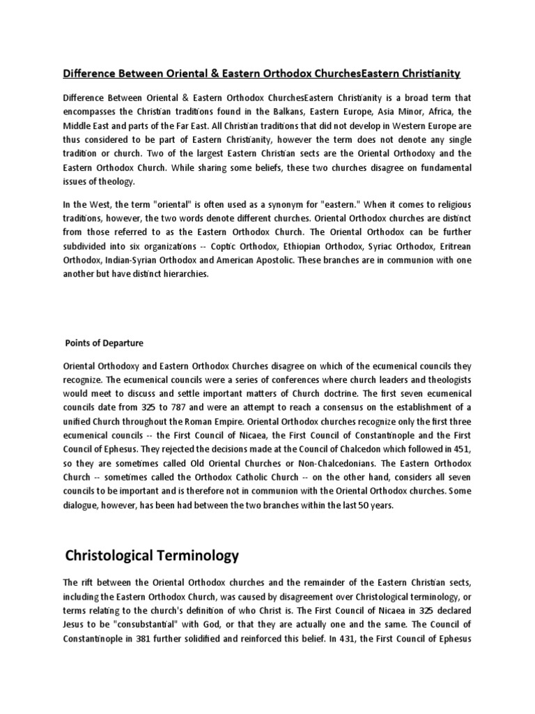 Difference Between Oriental & Eastern Orthodox ChurchesEastern ...