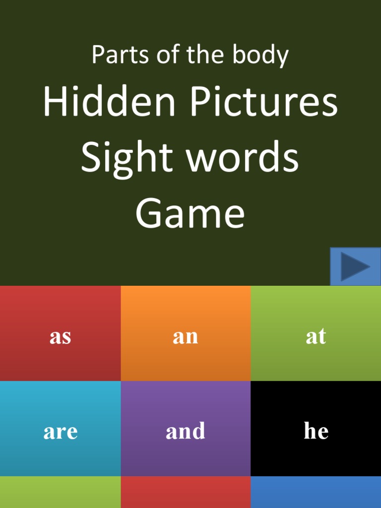 Scribd Hidden Pictures Sight Word Game (Parts of Body) | PDF