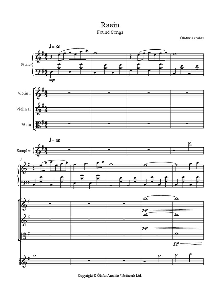 Raein: Found Songs | PDF | Classical Music | String Instruments