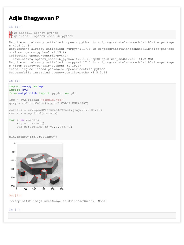 Shi-Tomasi Corner Detector & Good Features To Track | PDF