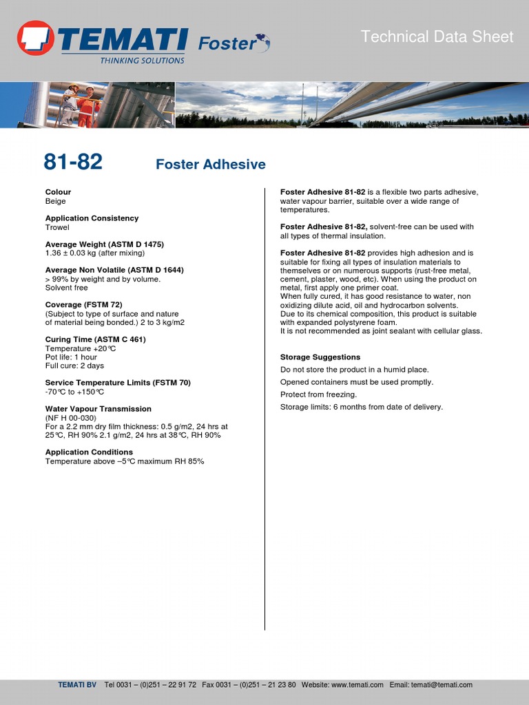 Foster Adhesive: Technical Data Sheet | PDF | Adhesive | Building ...