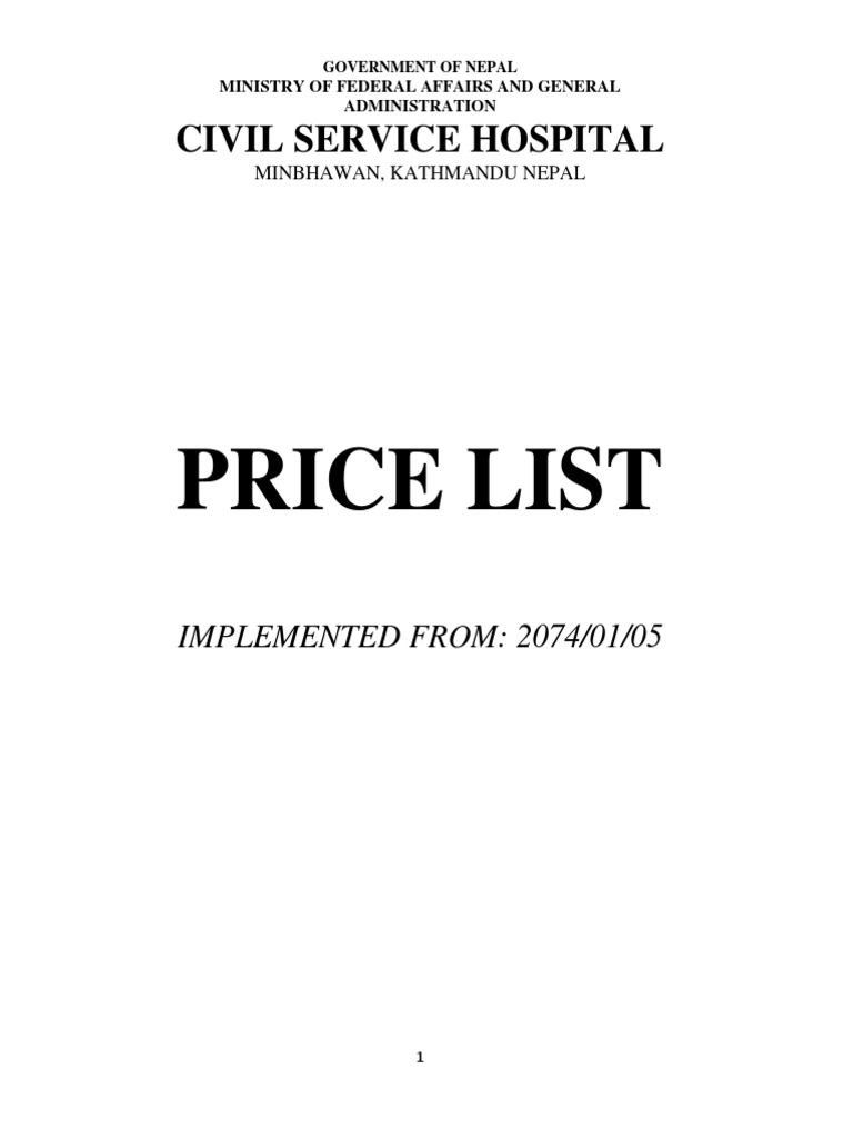 Service Price List PDF | PDF | Ct Scan | Tooth