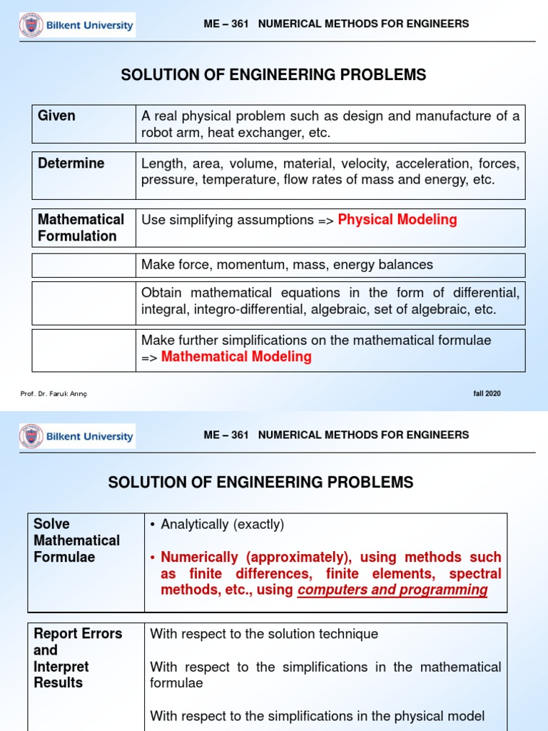 ME 361-Introduction-13 Sept 2020 | PDF | Numerical Analysis ...