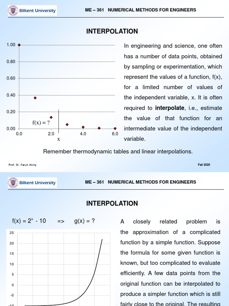 ME 361-Interpolation | PDF | Interpolation | Computational Science