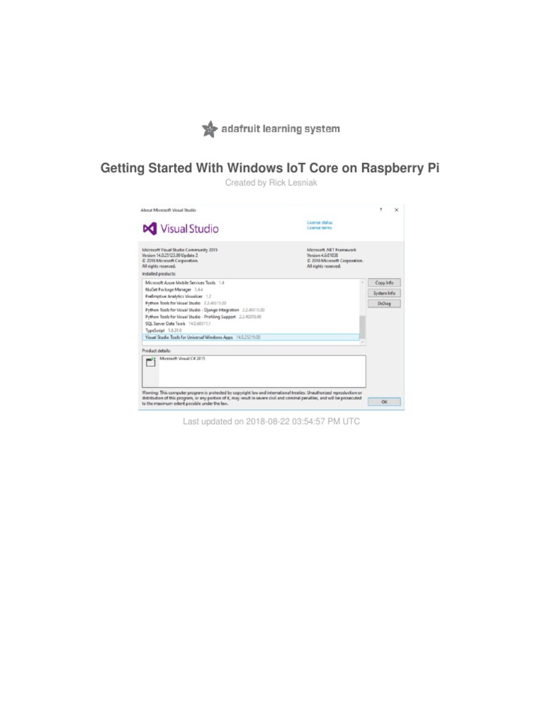 Getting Started With Windows Iot On Raspberry Pi | PDF | Windows 10 | Microsoft Visual Studio