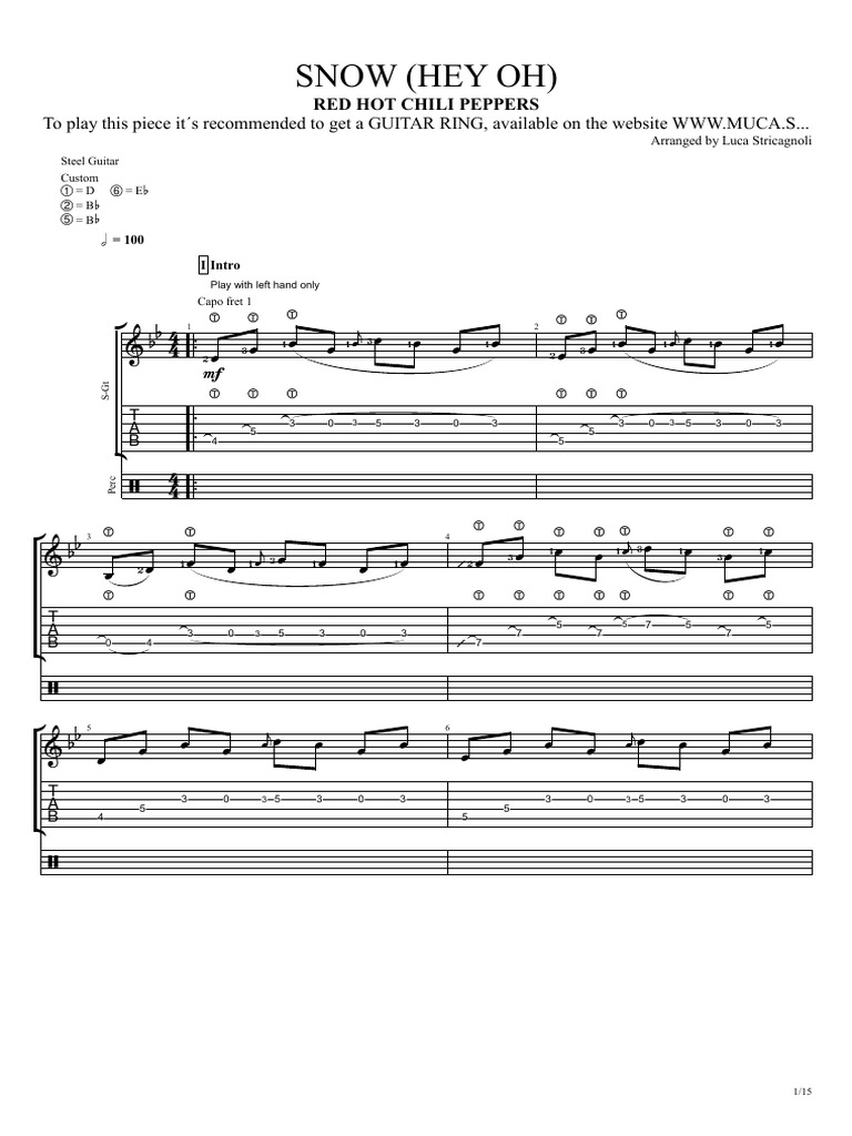 Snow Hey Oh | PDF | Music Technology | Guitar Family Instruments