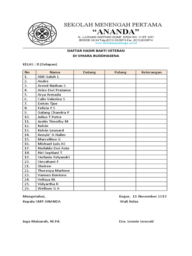 Absen Kegiatan | PDF