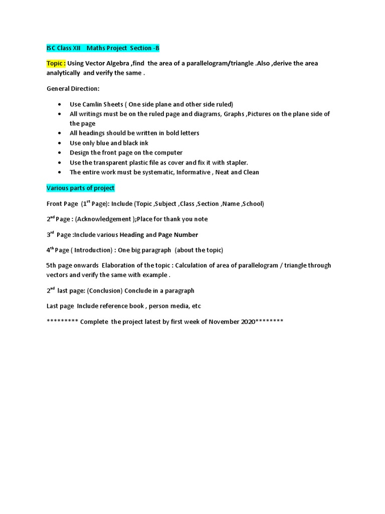 ISC Class XII Maths Project SectionB | PDF