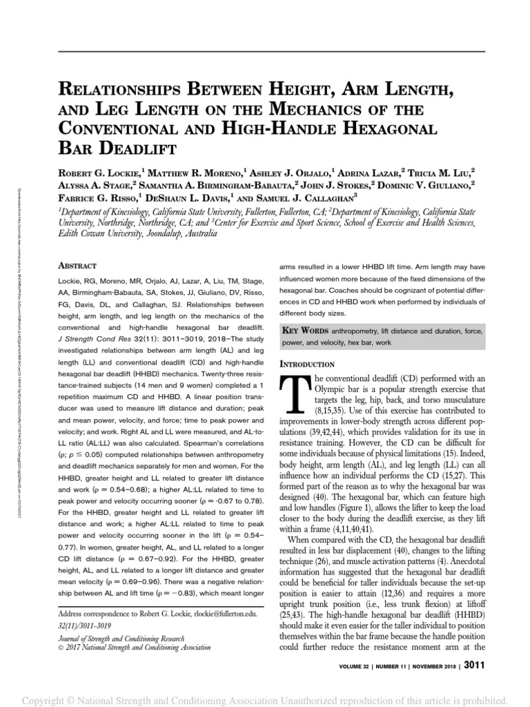 Relationships Between Height, Arm Length, and Leg.3 | PDF | Strength ...