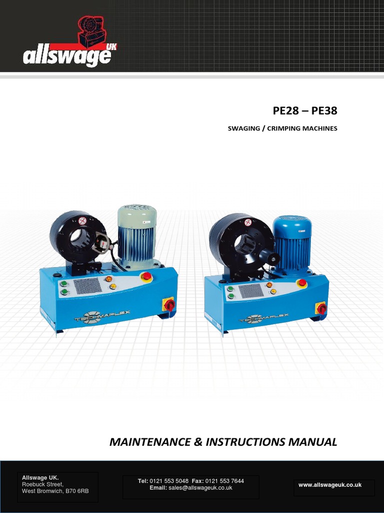 PE28 and PE38 Manual | PDF | Mechanical Engineering | Manufactured Goods