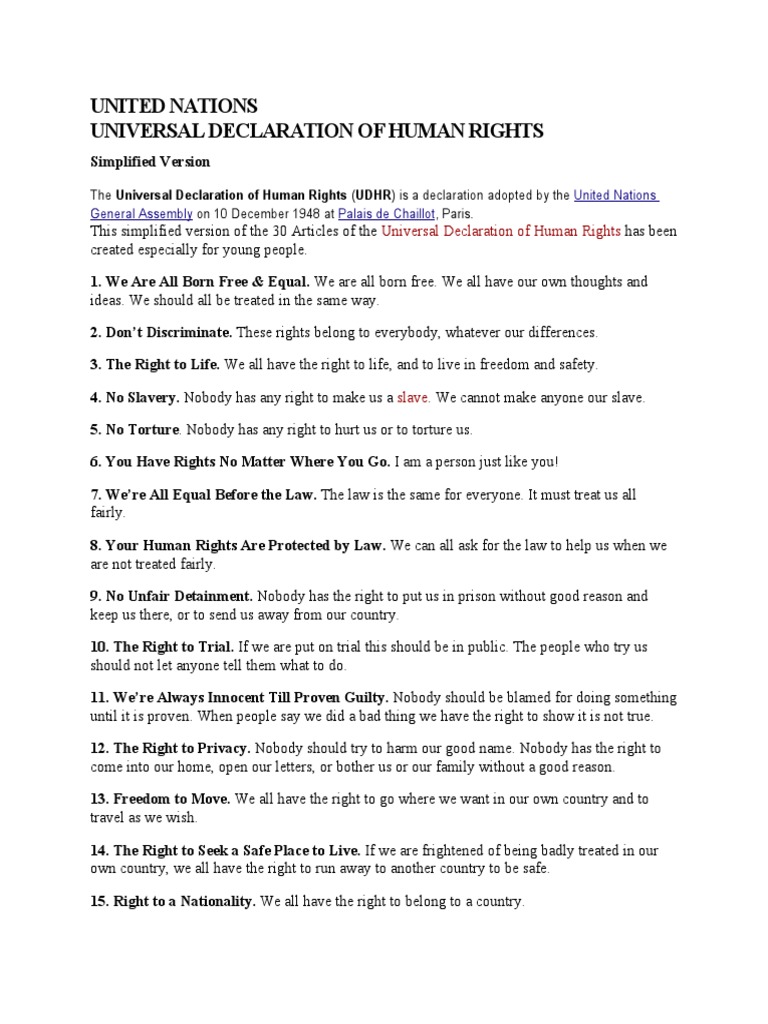 Universal Declaration of Human Rights | PDF | Human Rights | Rights