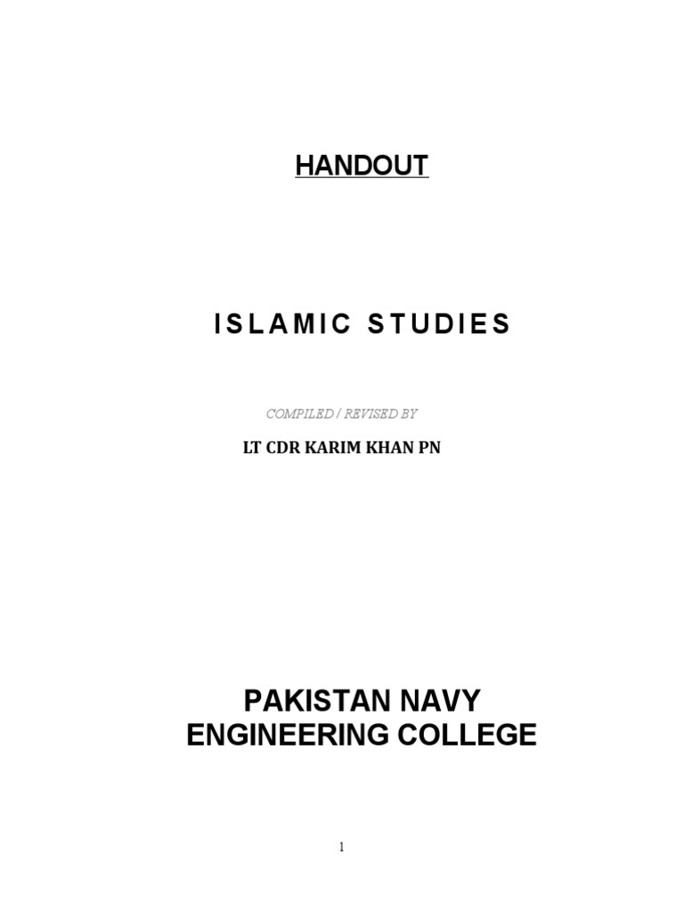 Islamic Studies Handout Overview | PDF | Prophets And Messengers In ...