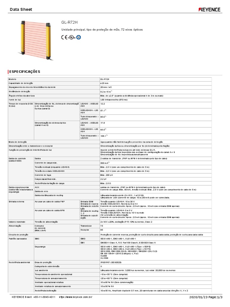 GL-R72H Datasheet | PDF | Rede elétrica | Ótica