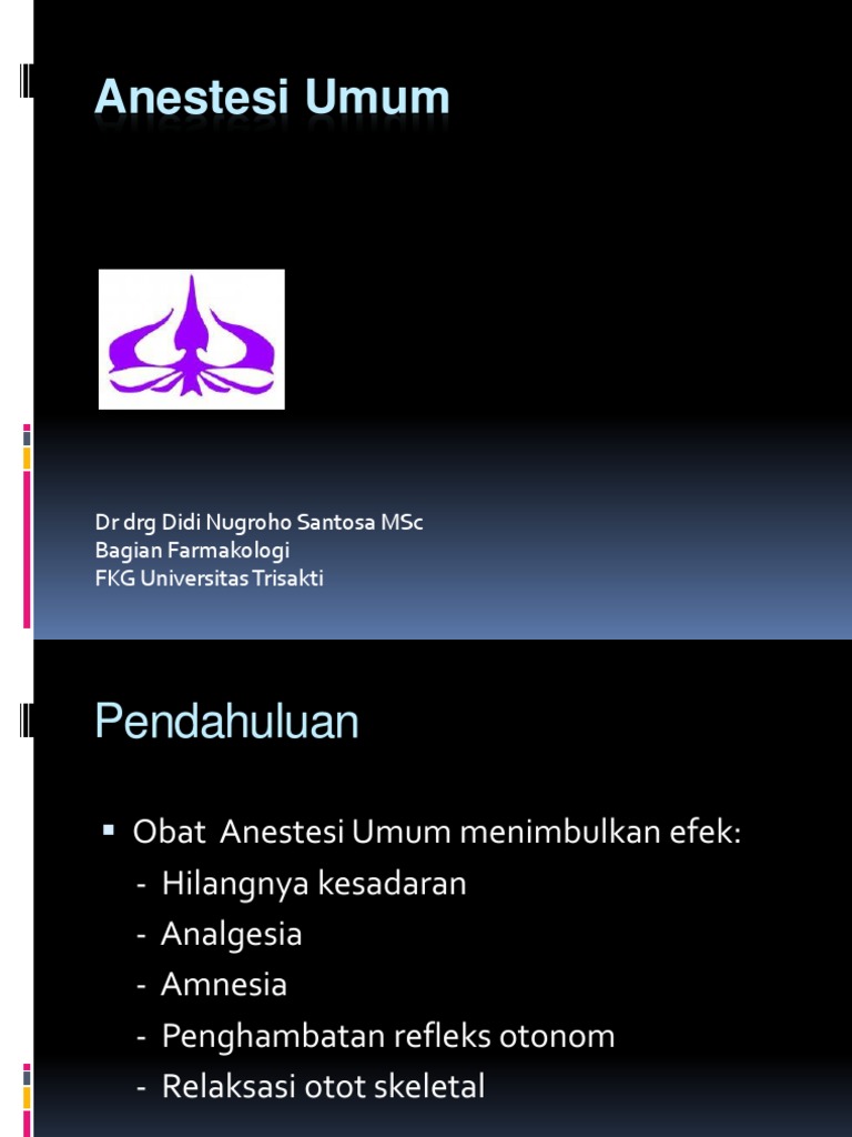 Mekanisme Kerja Anestesi Umum | PDF | Kesehatan Holistik