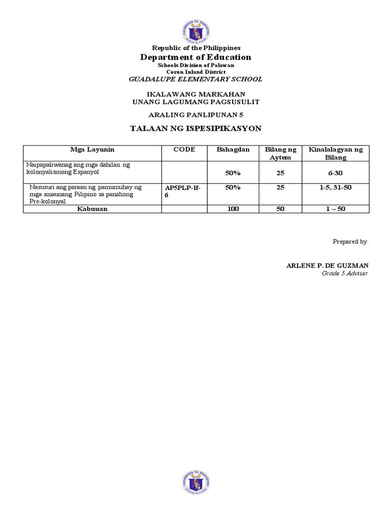 2nd Quarter 1st ST Grade 5-1 | PDF