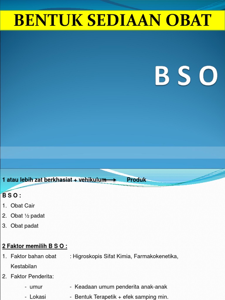 Jenis dan Klasifikasi Sediaan Obat | PDF