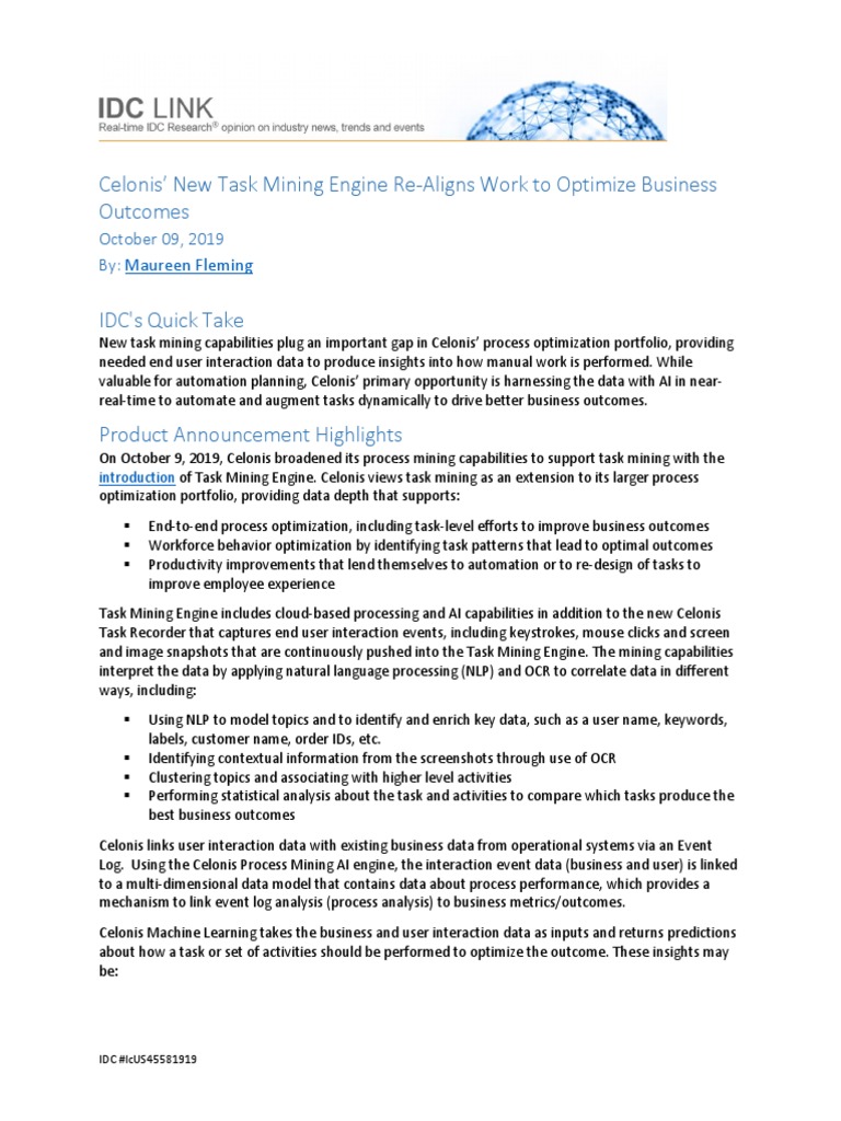 Celonis' New Task Mining Engine Re-Aligns Work To Optimize Business ...