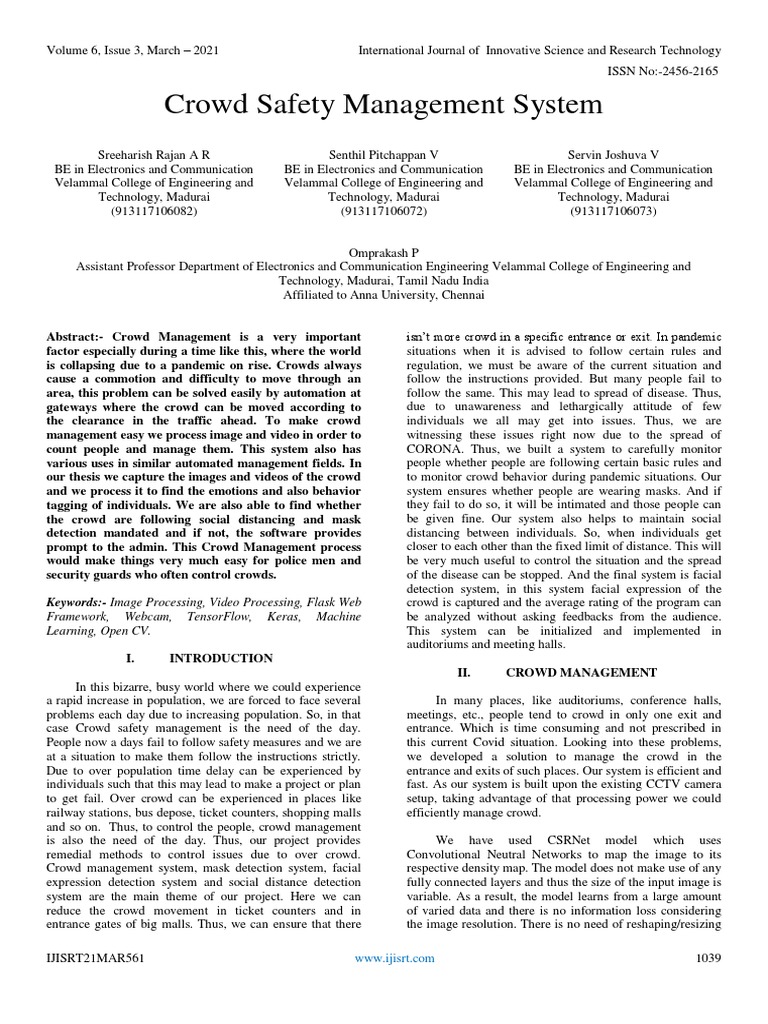 Crowd Safety Management System | PDF | Application Software | Length