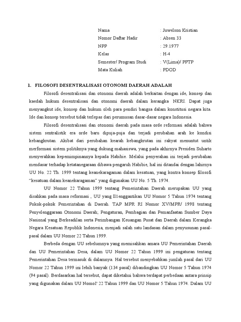 Uas Pdod | PDF | Politik | Ilmu Sosial