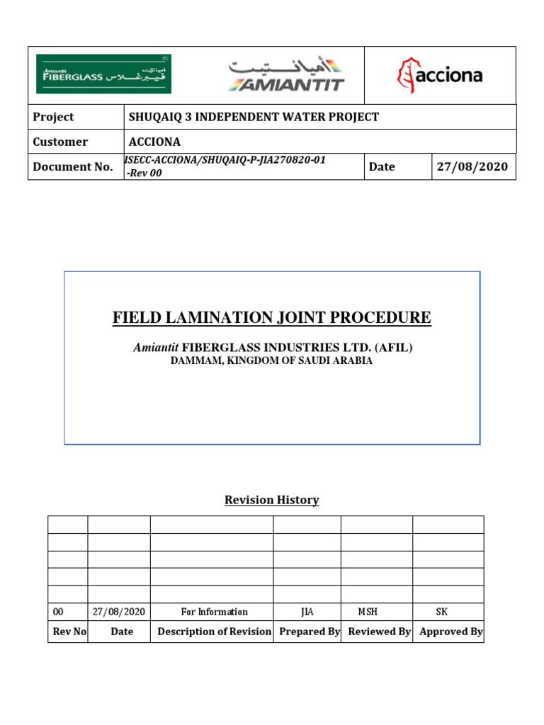 FRP Pipe Lamination Guidelines | PDF | Fiberglass | Fibre Reinforced ...