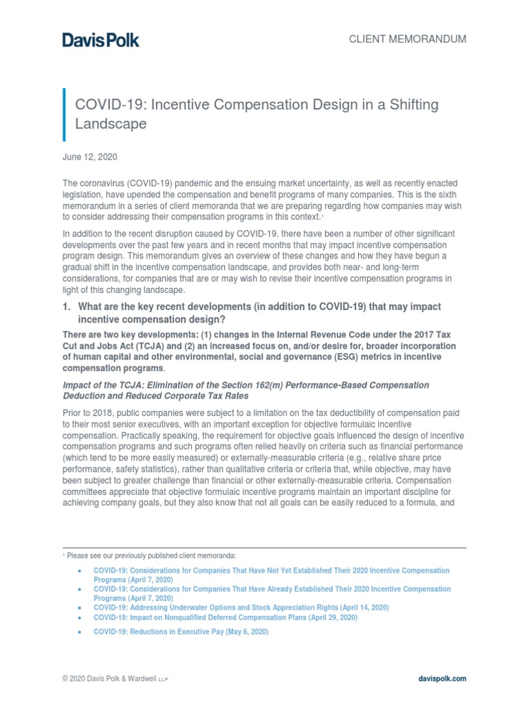 COVID-19: Incentive Compensation Design in A Shifting Landscape | PDF ...