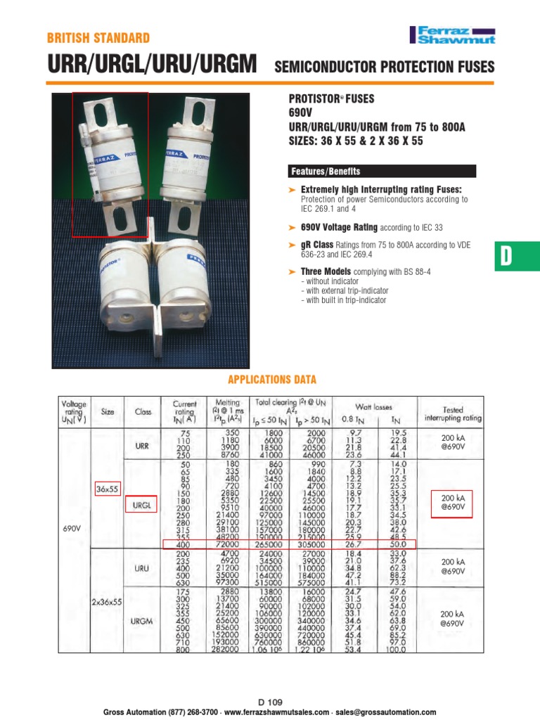 Semiconductor Protection Fuses | PDF | Fuse (Electrical) | Electromagnetism