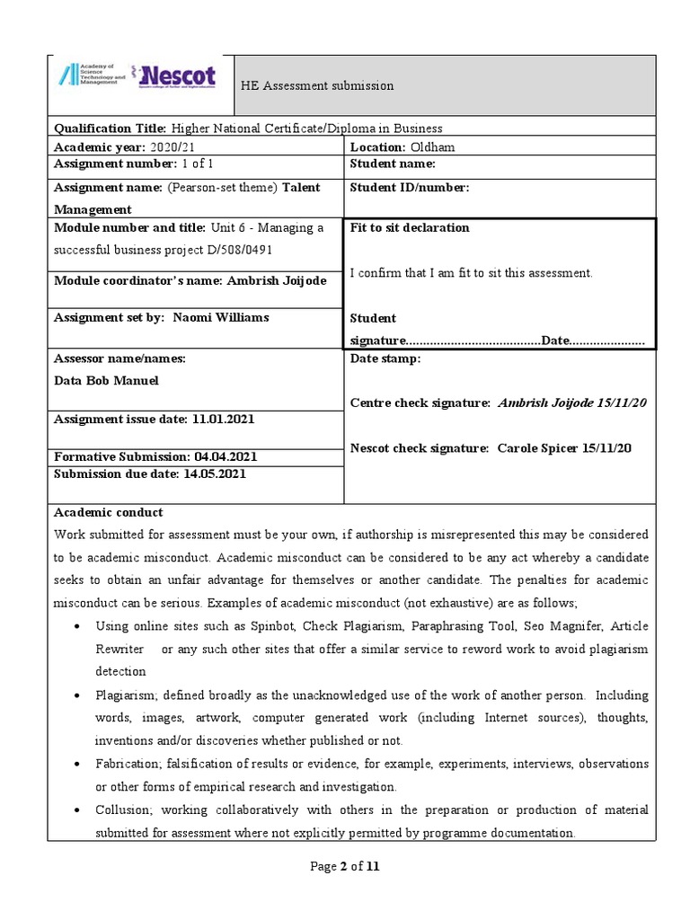 Unit 6 Managing A Successful Business Project Download Free Pdf Project Management