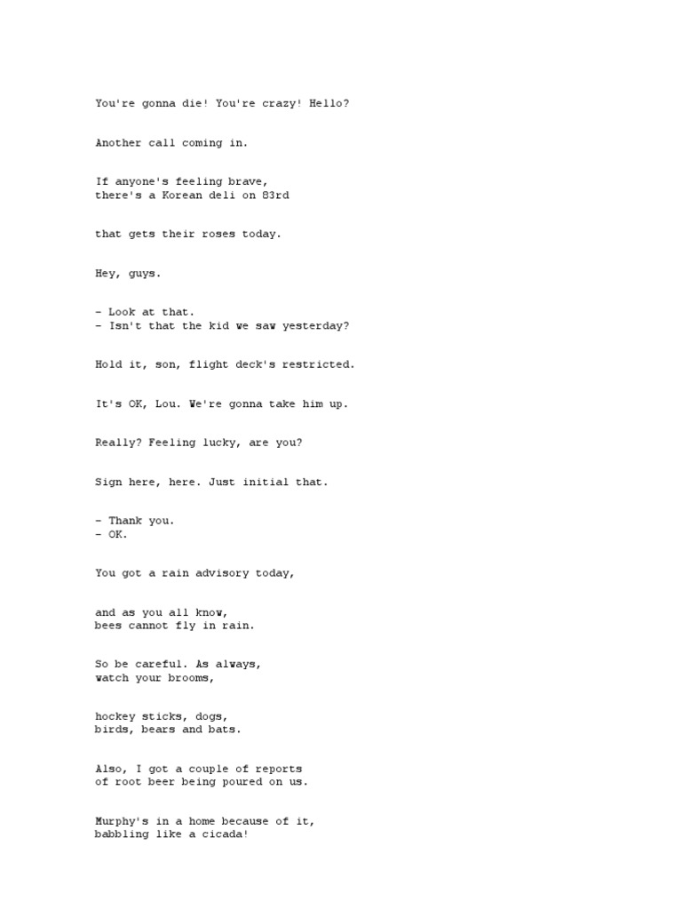 Bee Movie Script | PDF | Flowers | Pollination