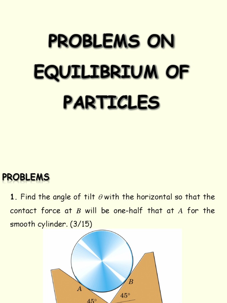 B16 Statics - Equilibrium of Particles Problems | PDF | Tension ...