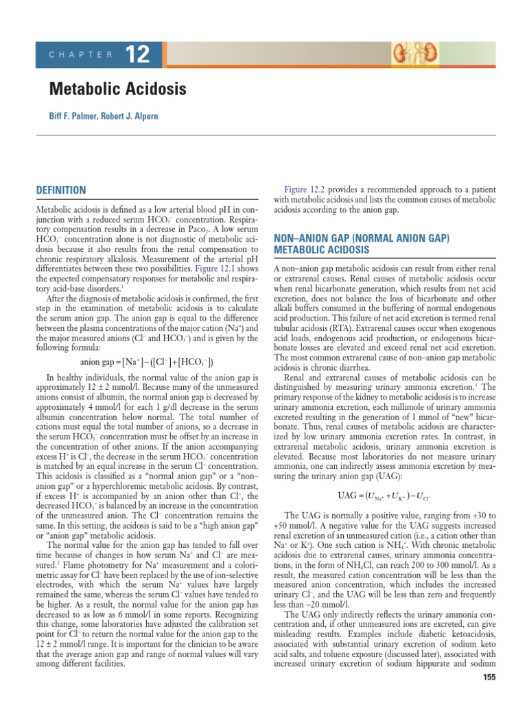 Metabolic Acidosis: Biff F. Palmer, Robert J. Alpern | PDF | Kidney ...