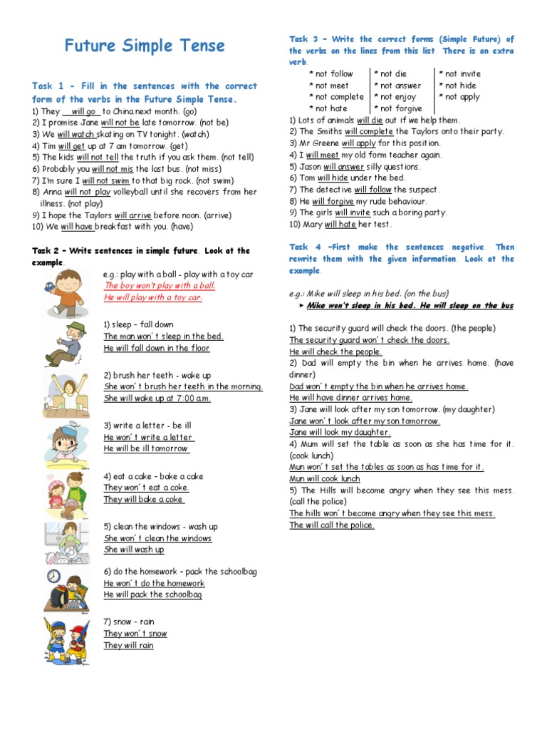 Future Simple Tense WILL | PDF | Grammar | Syntax