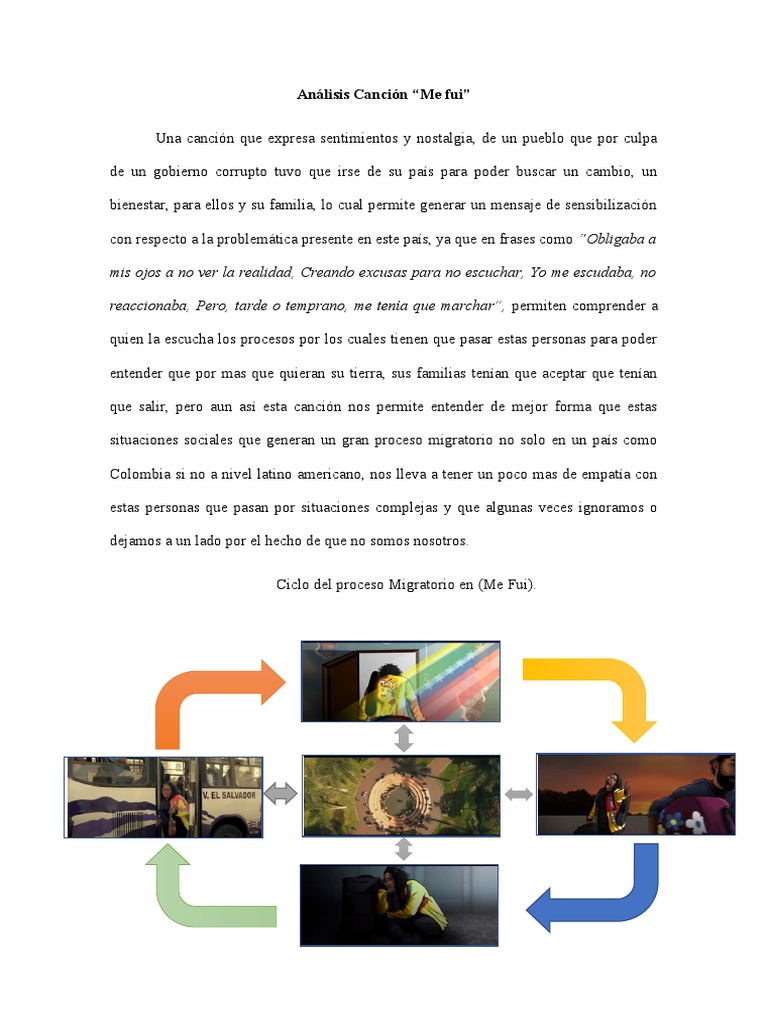 Análisis Canción | PDF | Canciones | Migración humana