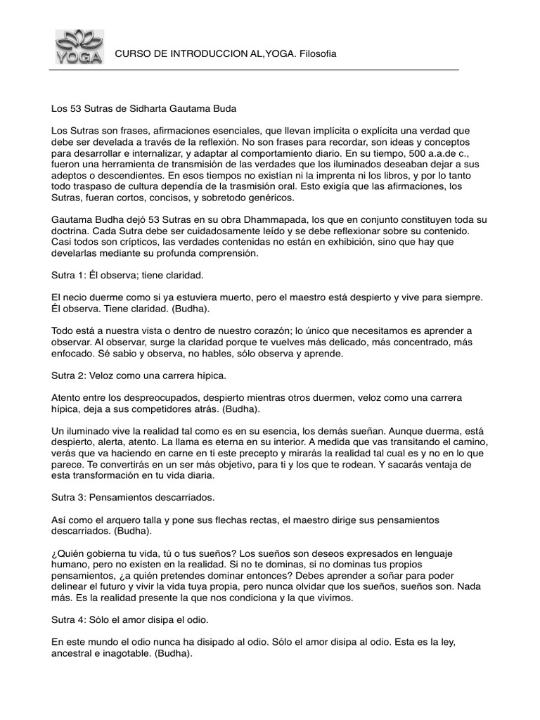 53 Sutras de Buda | PDF | Gautama Buddha | Yo