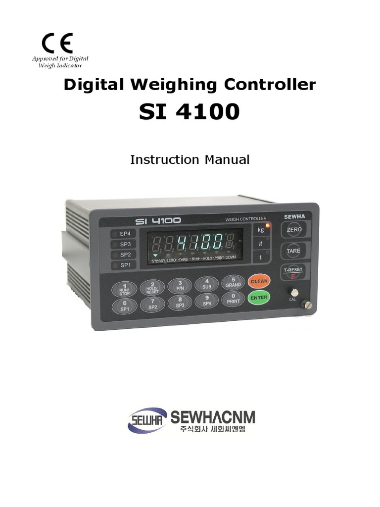 Digital Weighing Controller: Instruction Manual | PDF | Calibration | Weight