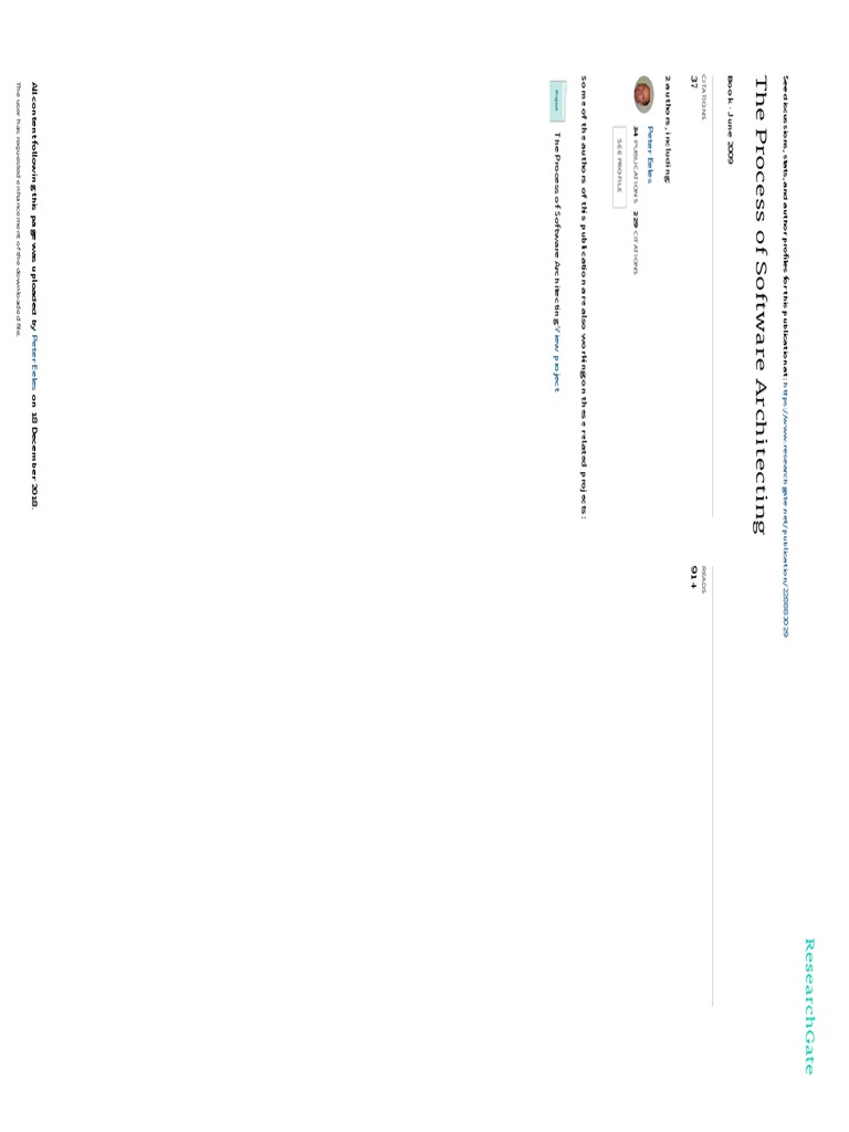 The Process of Software Architecting | PDF | Software Architecture | System