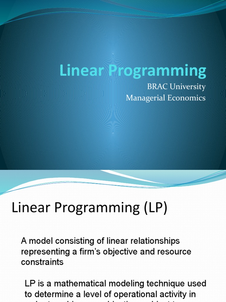 BRAC Linear Programming | PDF | Linear Programming | Systems Analysis
