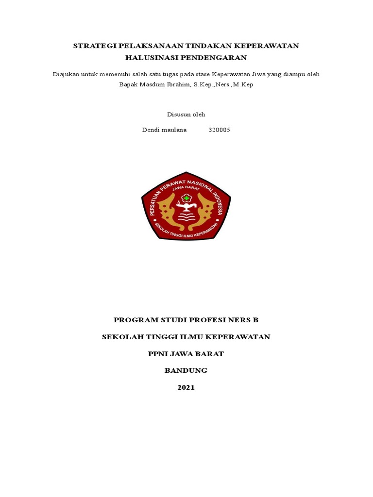 SPTK Halusinasi Pendengaran Dendi | PDF