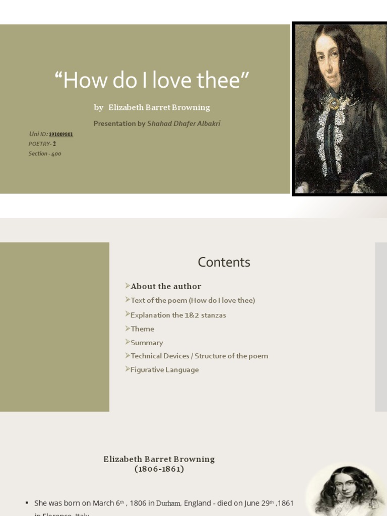 How Do I Love Thee": by Elizabeth Barret Browning | PDF | Sonnets | Poetry