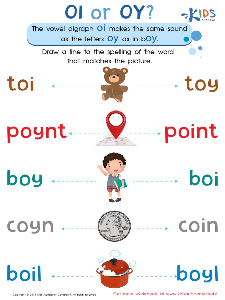Grade 2 Reading Oi and Oy Worksheet | PDF