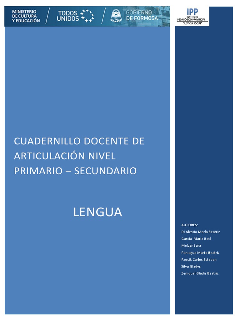 Articulación Educativa en Lengua | PDF | Comprensión lectora | Oración ...