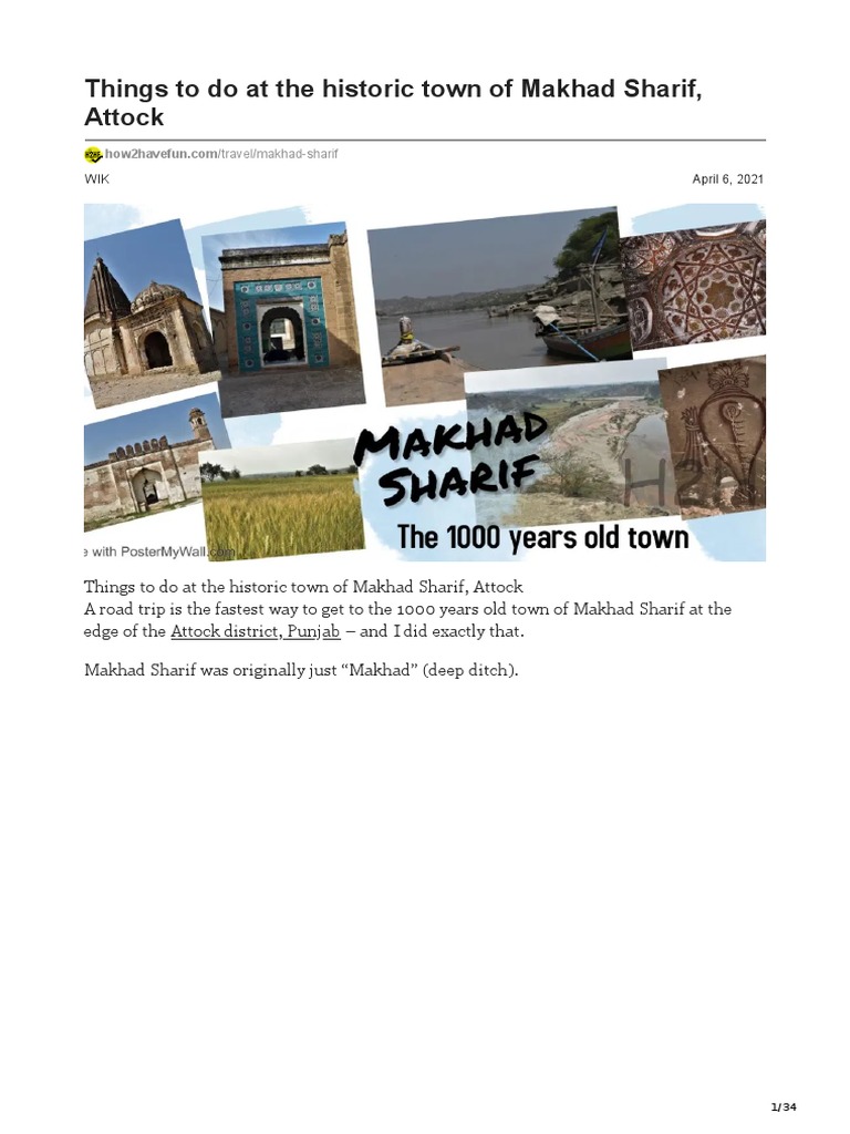 The Historic Town of Makhad Sharif Attock | PDF | Travel | Art