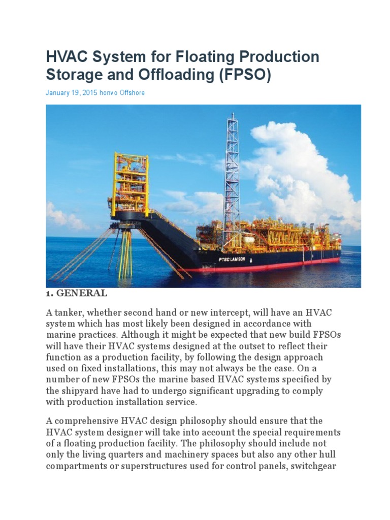 HVAC System For Floating Production Storage and Offloading | PDF | Duct ...
