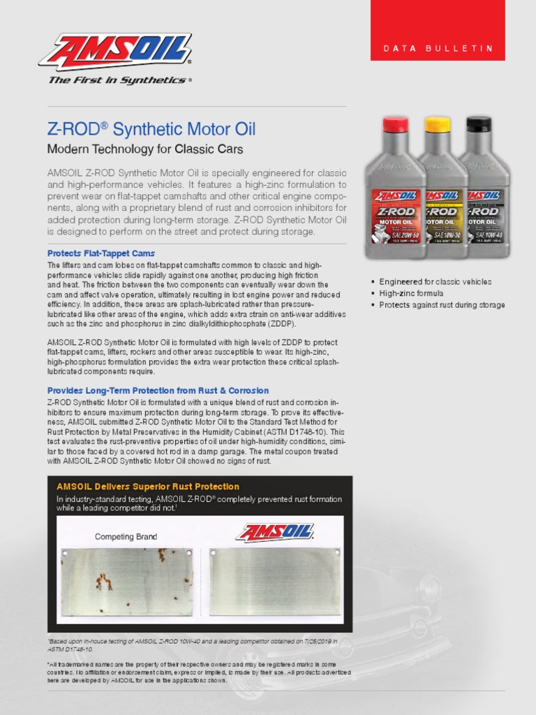 Z-Rod Synthetic Motor Oil: Modern Technology For Classic Cars ...