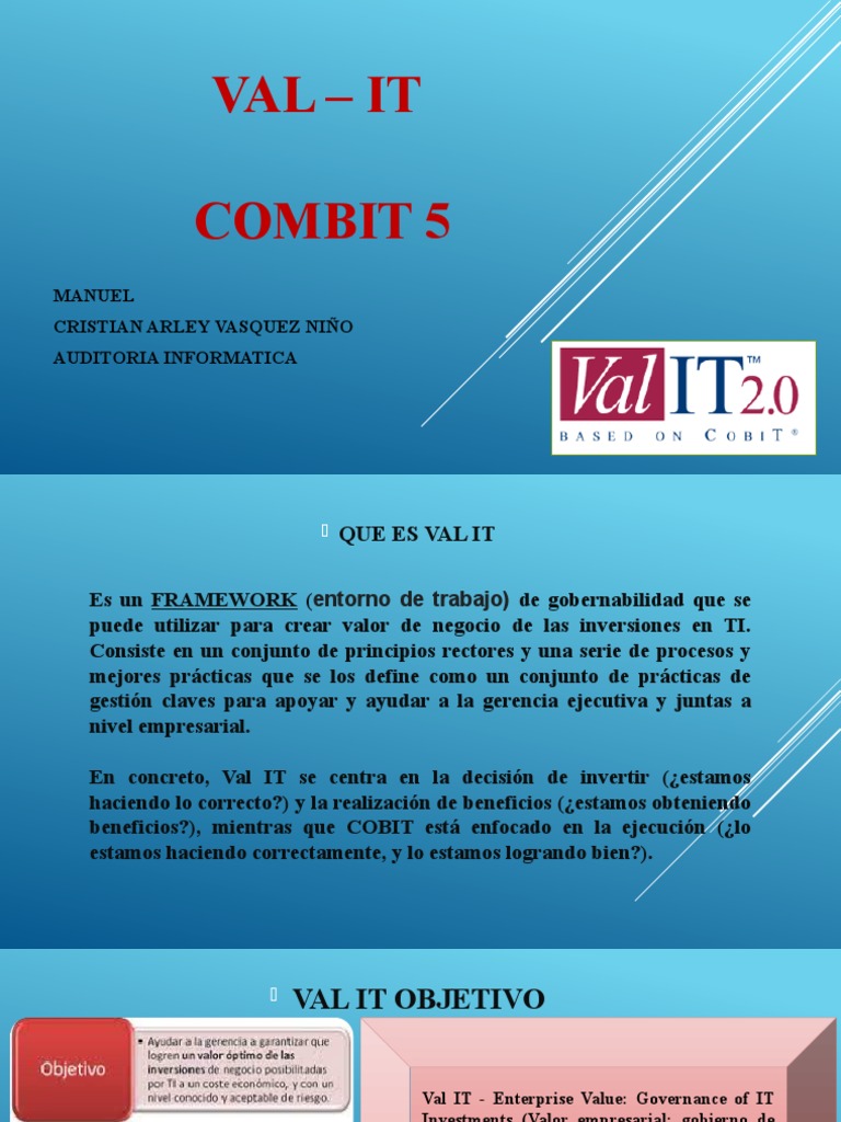 Val It | PDF | Cobit | Tecnologías de la información