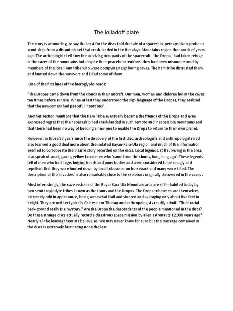 The Lolladoff Plate | Download Free PDF | Science | Space Programme