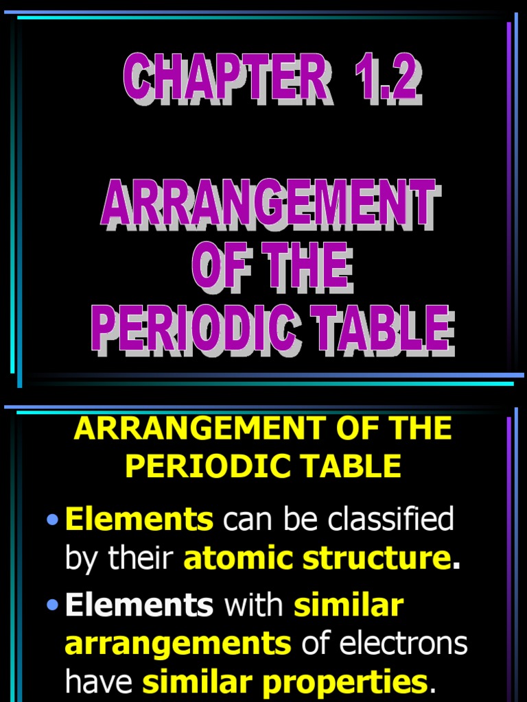 1.2 Arrangement of The Periodic Table | PDF