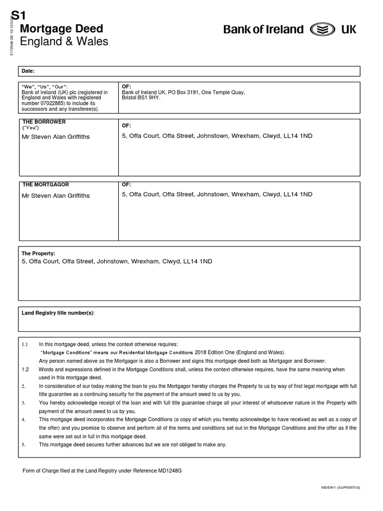 England & Wales: Mortgage Deed | PDF | Mortgage Law | Mortgage Loan