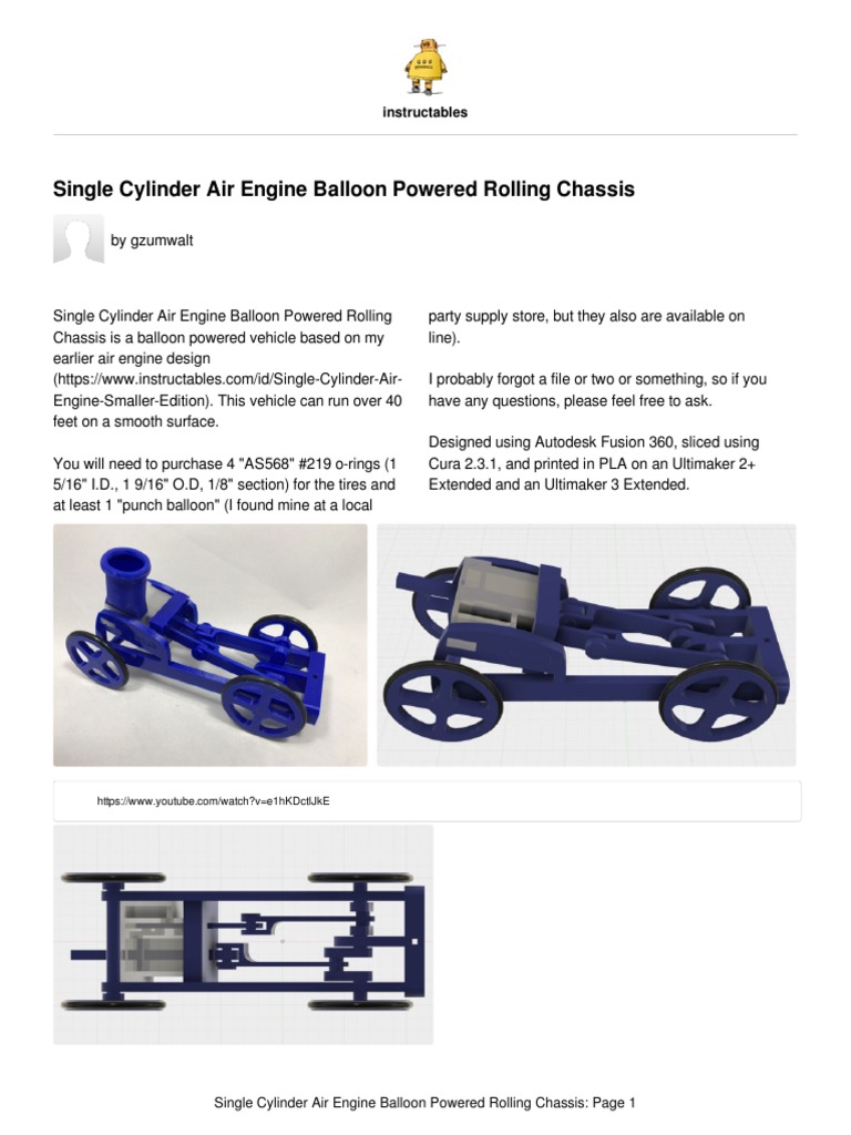 Single Cylinder Air Engine Balloon Powered Rolling | Download Free PDF ...