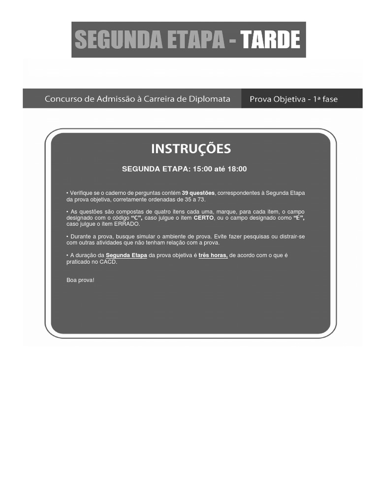 Simulado Clio CACD 2020.3 - Segunda Etapa Tarde | PDF | The Great ...