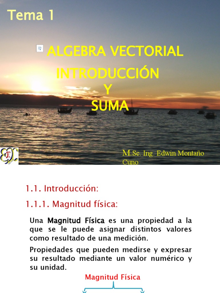 Algebra Vectorial - Introducción y Suma | PDF | Vector Euclidiano | Espacio vectorial